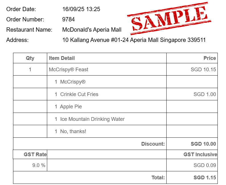 Where can I get the receipt for my order? – McDonald's Help Center